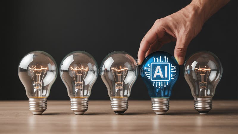 Artificial Intelligence Ai Light Bulb Idea Innovation Technology Concept and Creativity ...