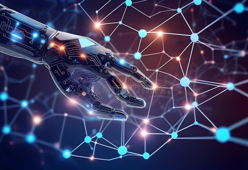 Artificial Intelligence (AI) Machine Learning, Robot Stock Illustration ...