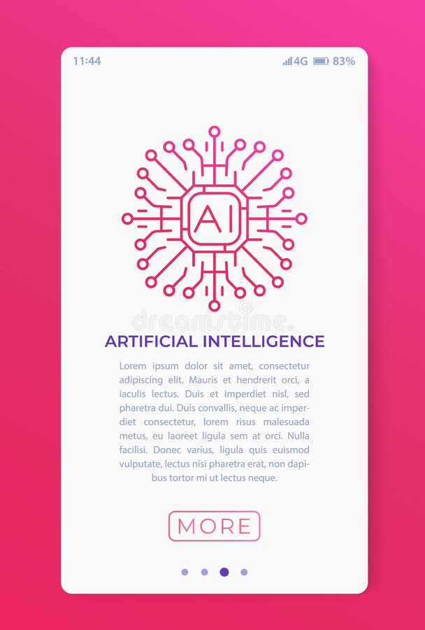 Artificial Intelligence, AI in Mobile App, Vector Stock Vector ...