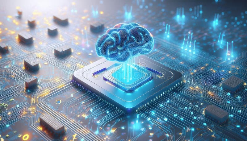 Artificial Intelligence AI Neural Network Digital Brain Machine Deep Learning Processing Big ...