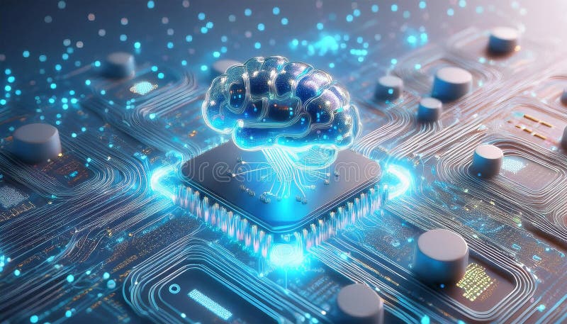 Artificial Intelligence AI Neural Network Digital Brain Machine Deep Learning Processing Big ...