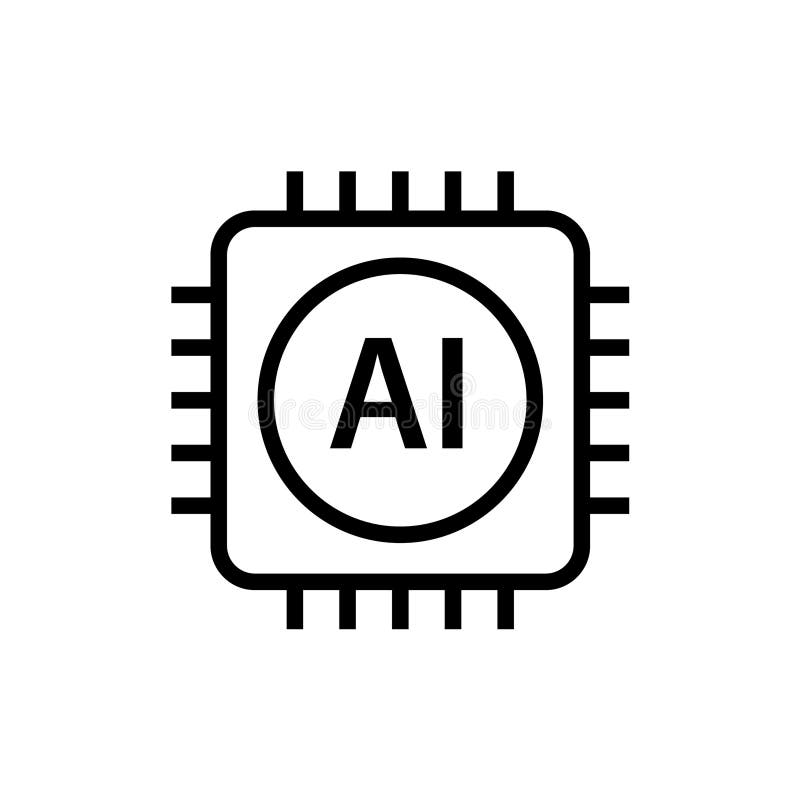 Artificial Intelligence AI Processor Chip Vector Icon. Processor ...