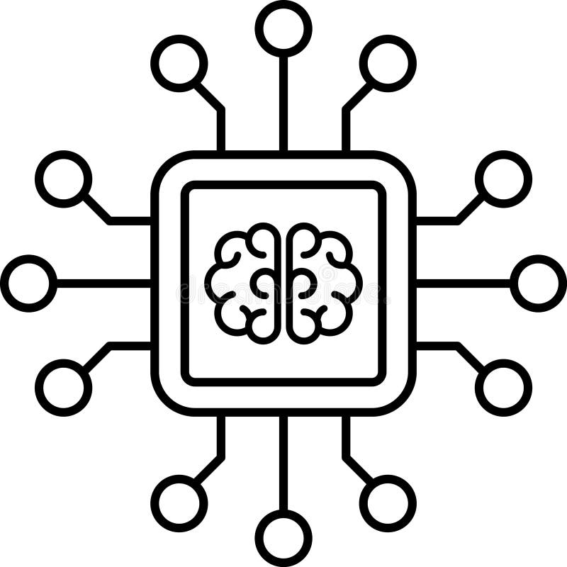 Artificial Intelligence AI Processor Chip Vector Icon Sign for Graphic ...