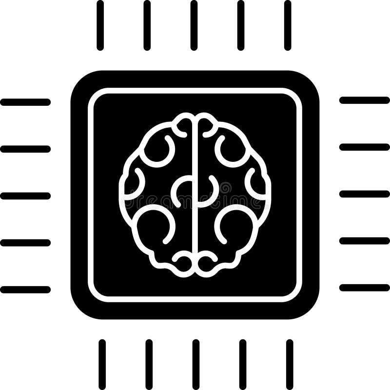Artificial Intelligence AI Processor Chip Vector Icon Sign for Graphic ...