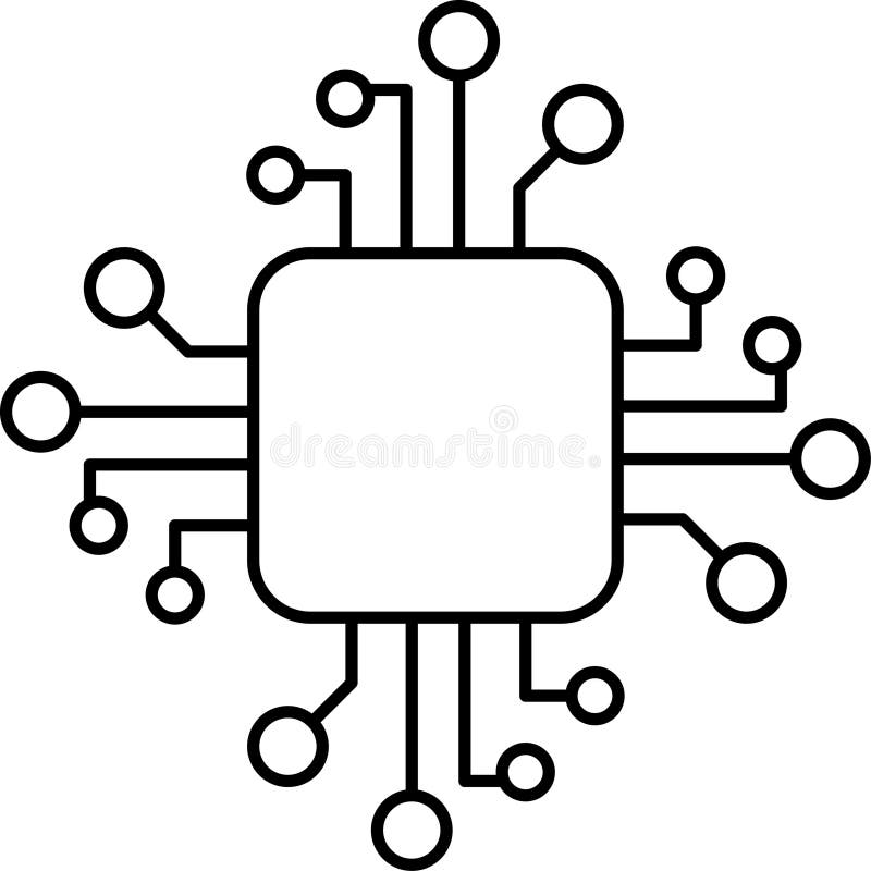 Artificial Intelligence AI Processor Chip Vector Icon Sign for Graphic ...