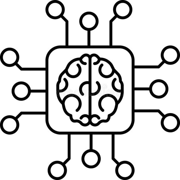 Artificial Intelligence AI Processor Chip Vector Icon Sign for Graphic Design, Logo, Website ...