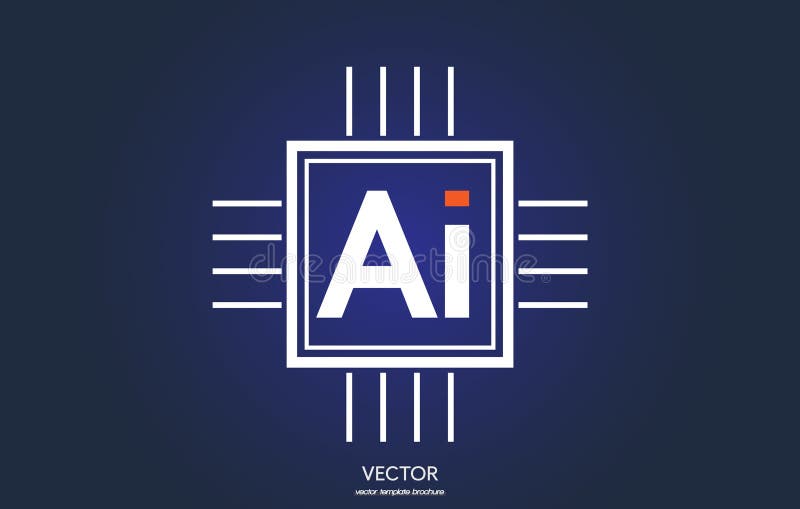 Artificial Intelligence AI Processor Chip Vector Icon Symbol Stock ...