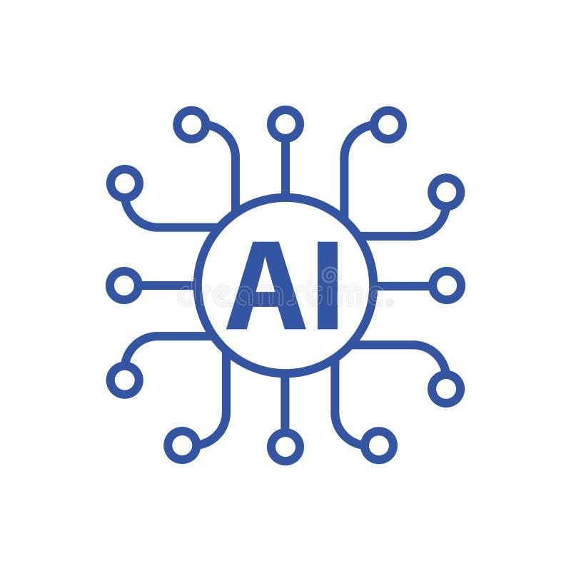 Artificial Intelligence AI Processor Chip Vector Icon Symbol for ...