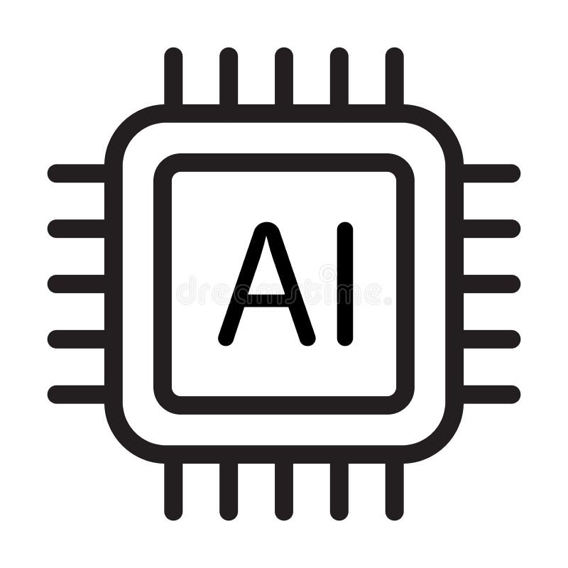 Artificial Intelligence AI Processor Chip Vector Icon Symbol for ...