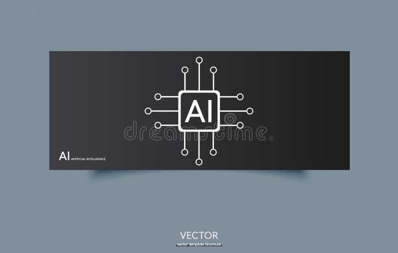 Artificial Intelligence AI Processor Chip Vector Icon Symbol for ...