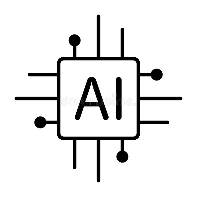 Artificial Intelligence AI Processor Chip Vector Icon Symbol for ...