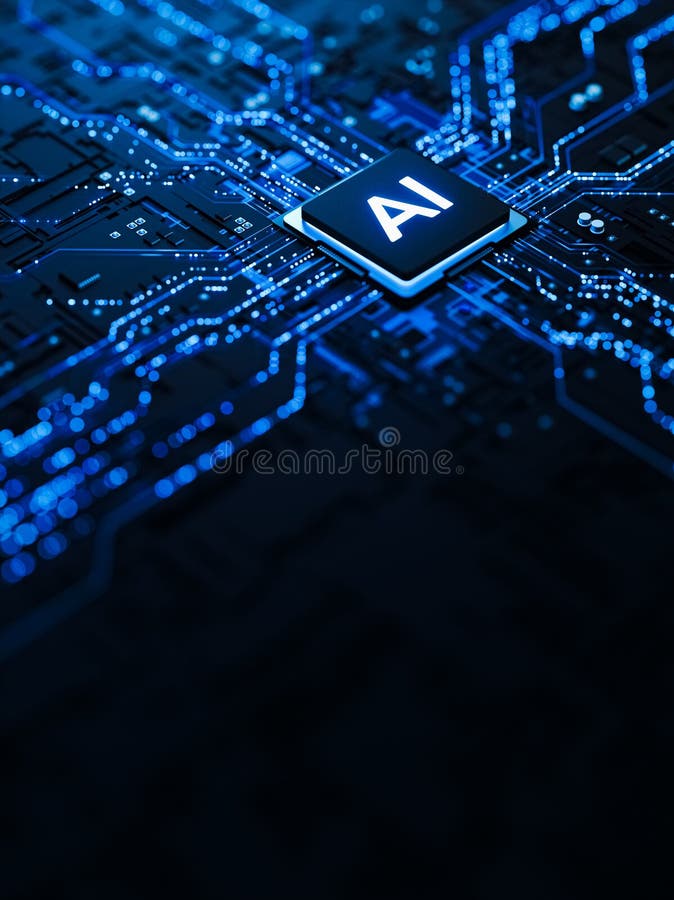Artificial Intelligence AI Processor on Circuit Board Stock Image - Image of computing ...