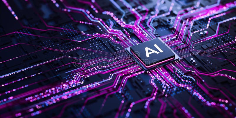 Artificial Intelligence AI Processor on Circuit Board Stock Image ...