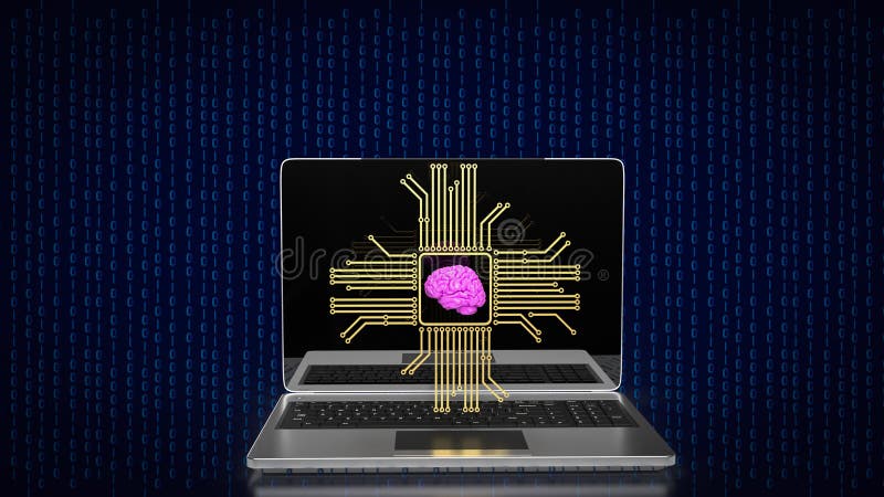 The Brain and it Gadget for Ai or Machine Learning Concept 3d Rendering ...