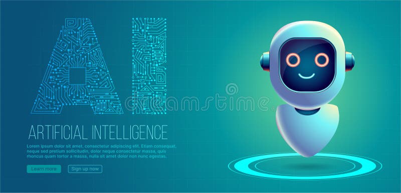 Artificial Intelligence AI Robot with Circuitry AI Title Stock Vector ...