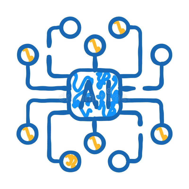 Artificial Intelligence Ai Scheme Icon Doodle Illustration Stock ...