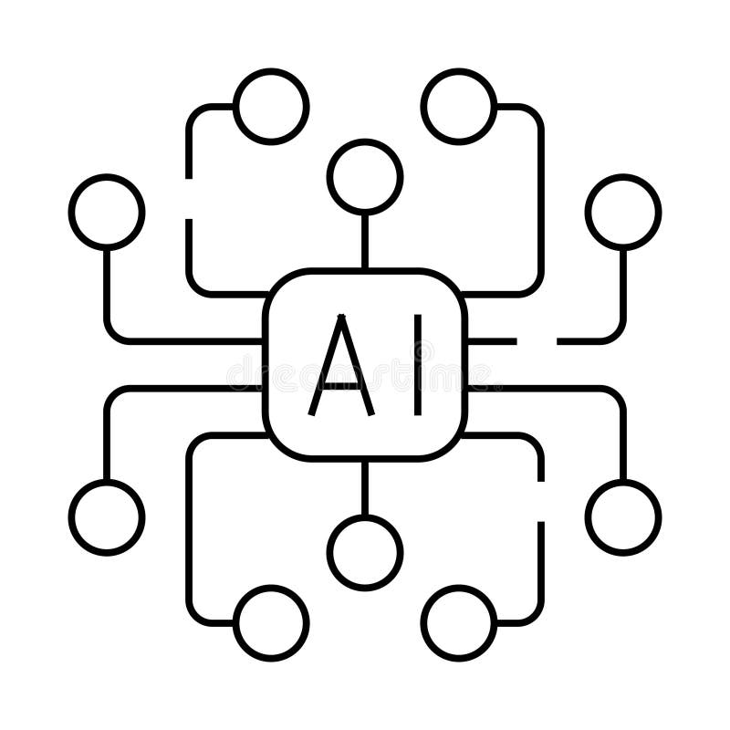 Artificial Intelligence Ai Scheme Line Icon Vector Illustration Stock ...