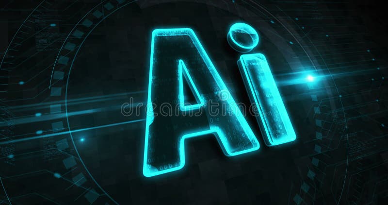 Artificial Intelligence AI Symbol 3d Digital Concept Loop Stock Footage ...