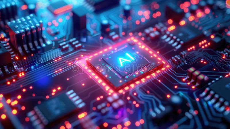 Artificial Intelligence and AI Technology Concept Processor Chip ...