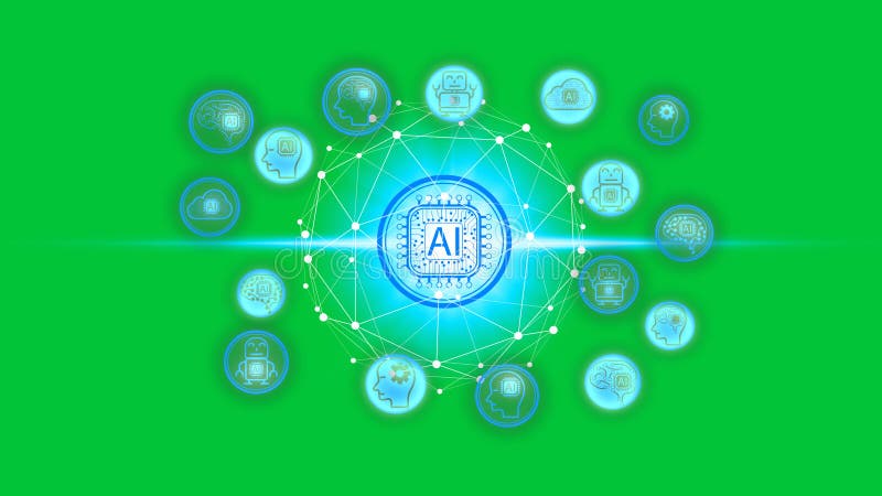 Artificial Intelligence AI Technology Icon Over The Network Connection ...