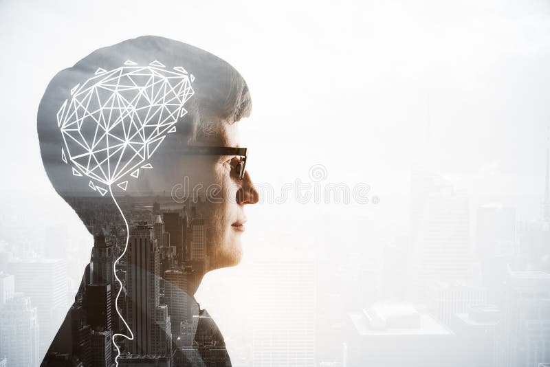 Businessman Head with Digital Brain Stock Photo - Image of information ...