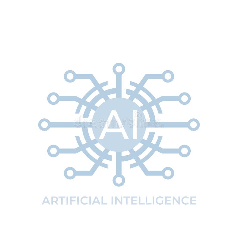 Artificial Intelligence, AI Technology Vector Icon Stock Vector ...