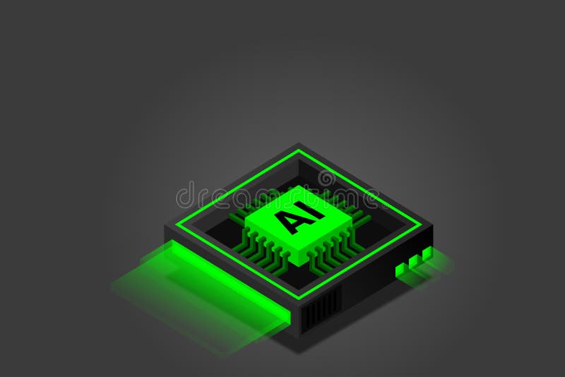 Artificial Intelligence, AI Web Banner, Isometric Cloud Computing Concept, Data Mining ...