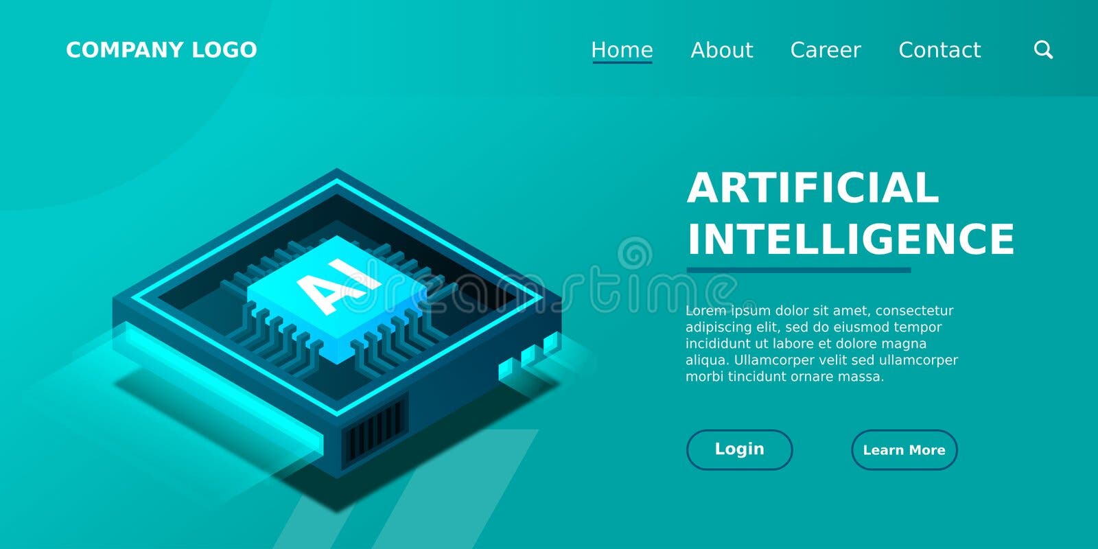 Artificial Intelligence Micro Chip Illustration. Quantum Computing. Artificial Intelligence ...