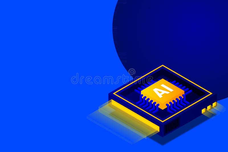 Artificial Intelligence, AI Web Banner, Isometric Cloud Computing Concept, Data Mining ...