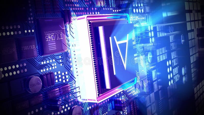 Artificial Intelligence - AI Word on Computer Processor - Blue Color ...