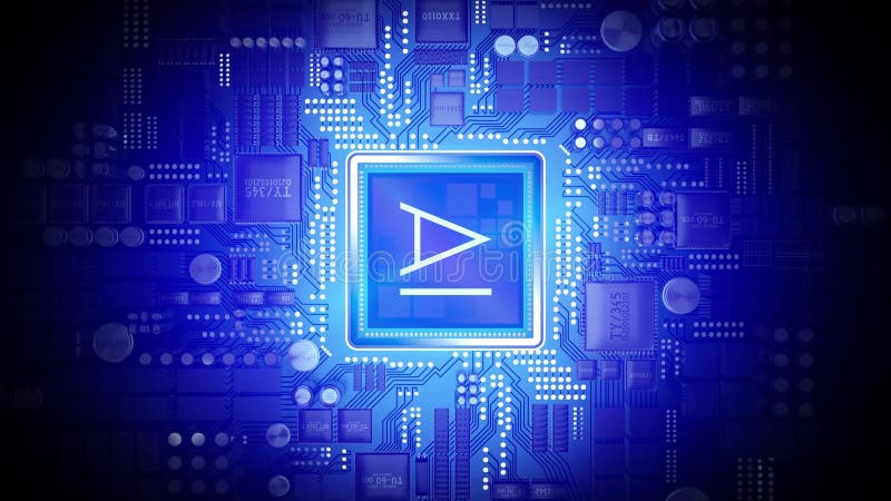 Artificial Intelligence - AI Word on Computer Processor and Light Rays ...