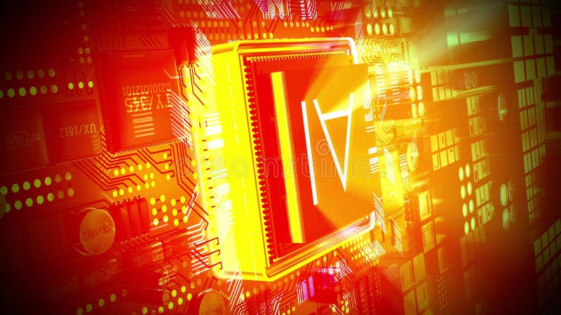 Artificial Intelligence - AI Word on Computer Processor - Red Color ...