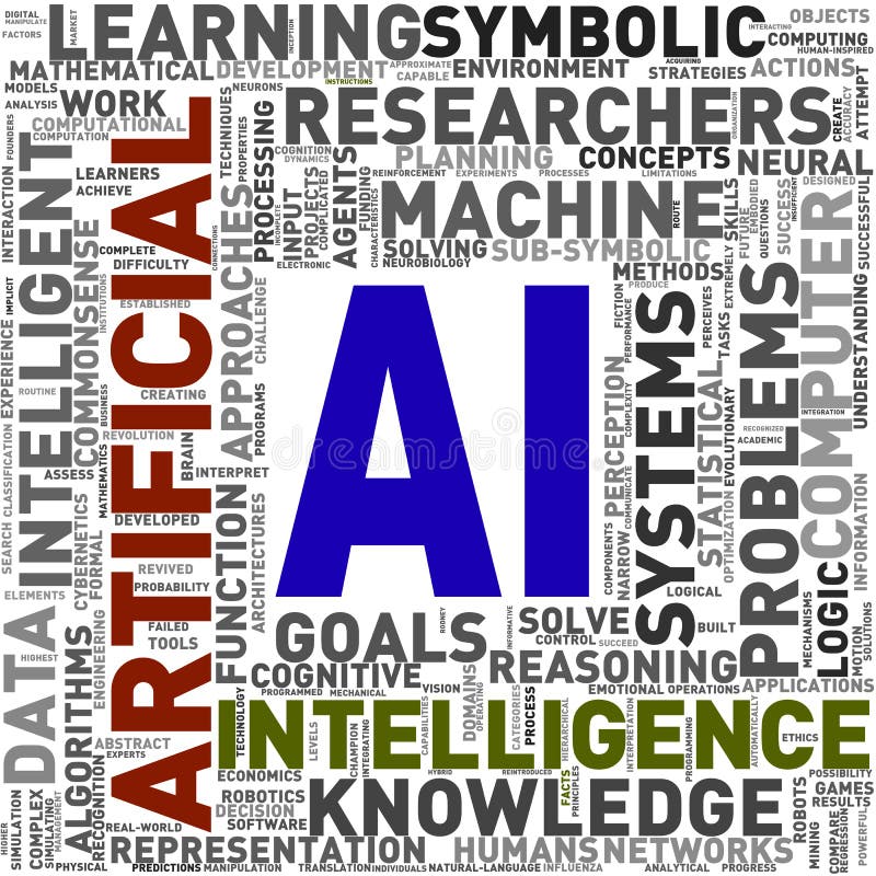 3d Artificial Intelligence AI Wordcloud Stock Illustration ...