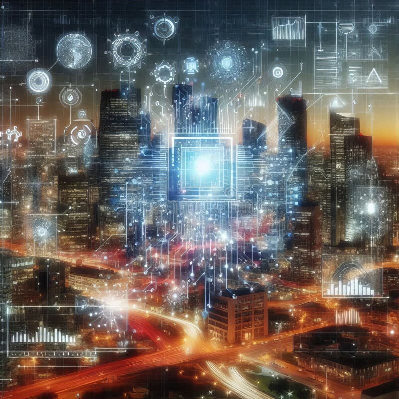 Artificial Intelligence Algorithm Visualization Abstract Represe Stock