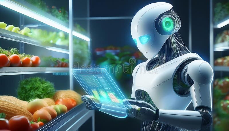 Artificial Intelligence Analyzing Nutritional Data on a Digital Tablet ...