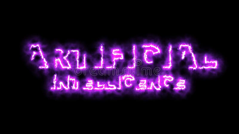 Artificial Intelligence Animation Text with Fite Effect Stock Video ...