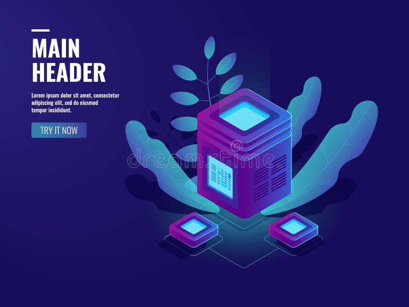 Artificial Intelligence Automated Process of Big Data Processing, Server Room, Computing Power ...