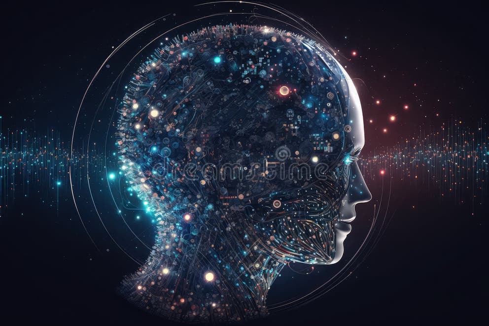 Artificial Intelligence Avatar Visualized As a Glowing Sphere Hovering ...