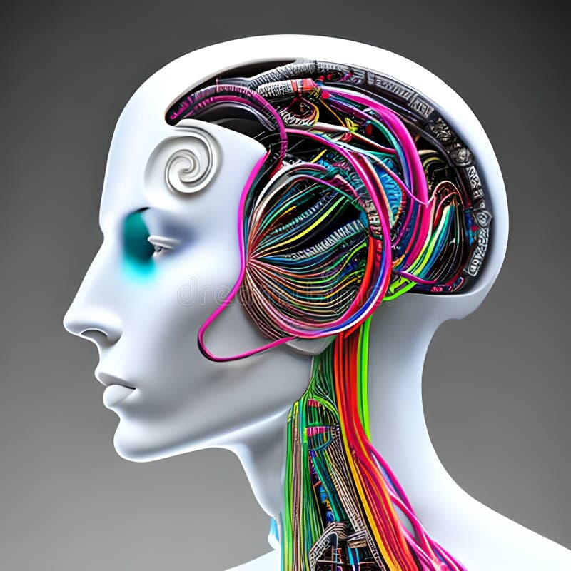 Artificial Intelligence Background, Abstract Art, Cyborg Face, Portrait ...