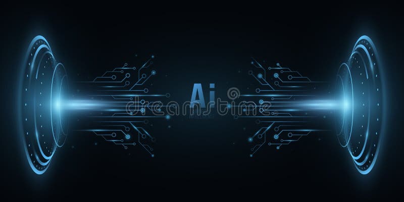 High-tech Background of Blue Color from a Computer Board with LEDs and ...