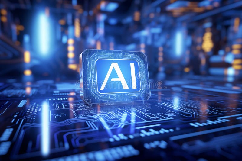 Artificial Intelligence Background.Glow of Technology. Digital Life of ...