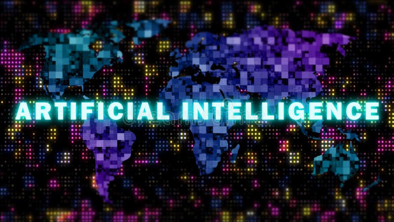 Creative Artificial Intelligence Illustration with Human Face Stock ...