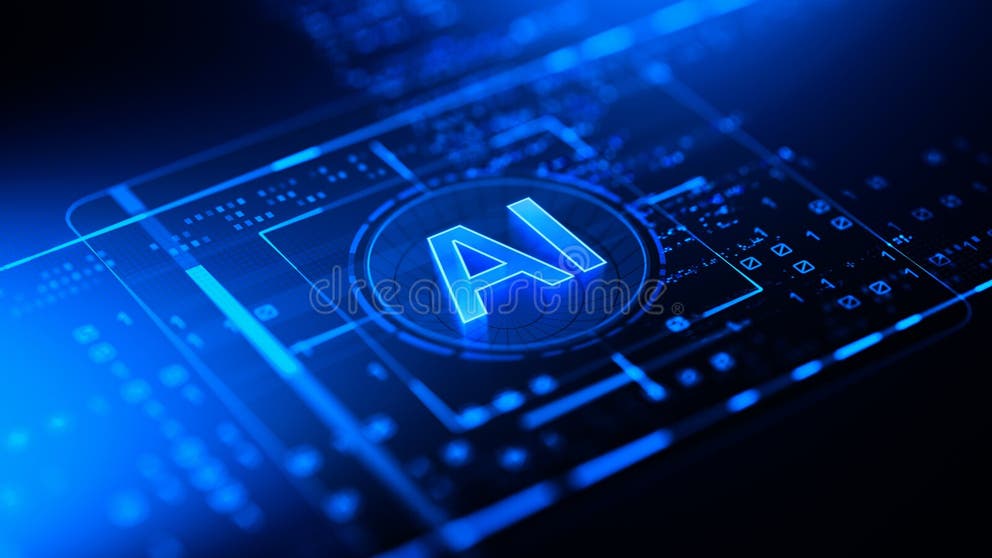 Artificial Intelligence and Big Data. AI Neural Network and Machine Learning Concept Stock ...