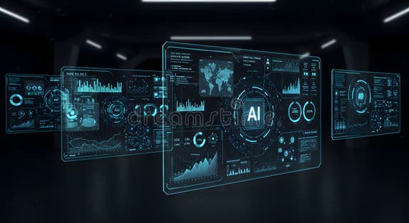 Artificial Intelligence in Big Data Analytics Stock Illustration ...