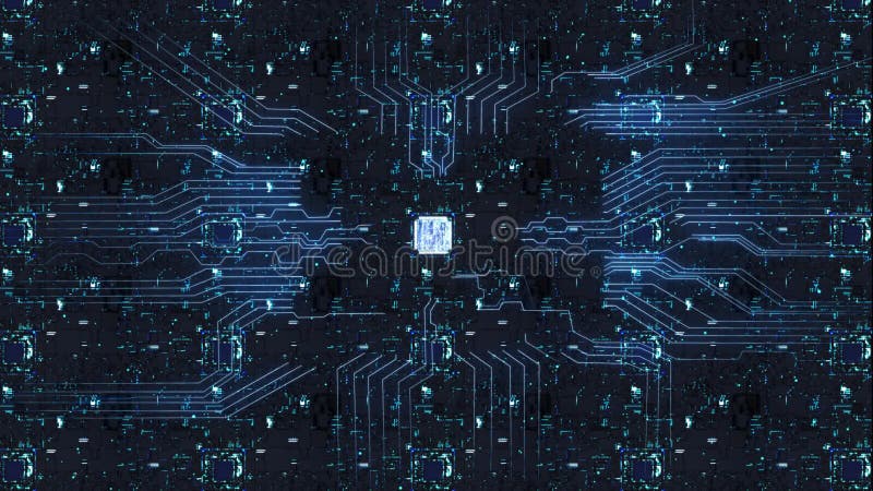 Artificial Intelligence Big Data Cloud Computing Electronic Technology Chip Stock Video - Video ...