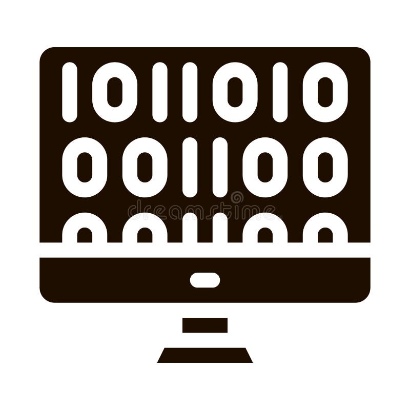 Artificial Intelligence Binary Code Glyph Icon Stock Vector ...