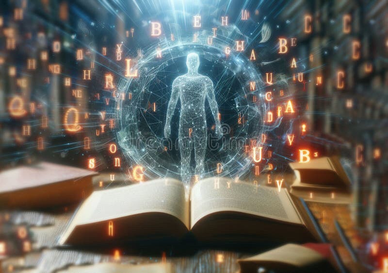 Artificial Intelligence Book Knowledge Letters - Ai Generated Stock ...