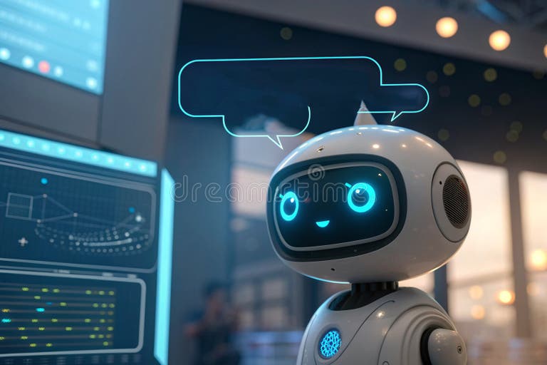 Artificial Intelligence Bot and Speech Bubbles- 3d Rendering ...