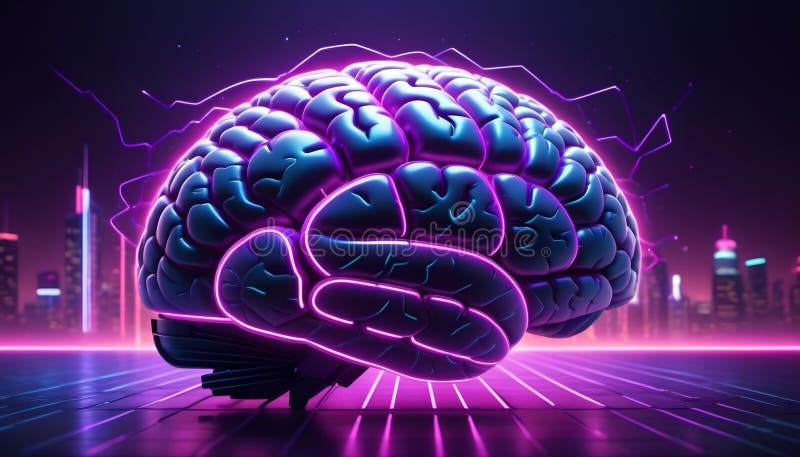 Artificial Intelligence Brain Absorbing All Data in Earth, AI Generated ...