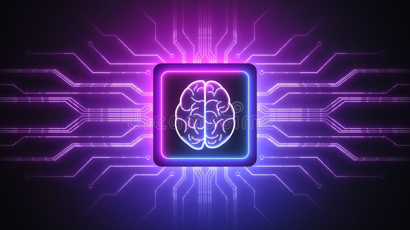 Artificial Intelligence Brain, Advanced Microprocessor on Circuit Board ...